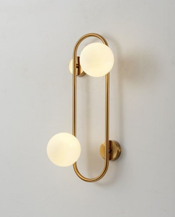Aldous Dual Glass Balls Gold Wall Lamp | Designer Series – TONG GING ...