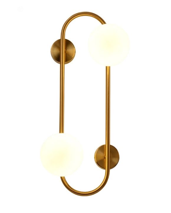 Aldous Dual Glass Balls Gold Wall Lamp | Designer Series – TONG GING ...