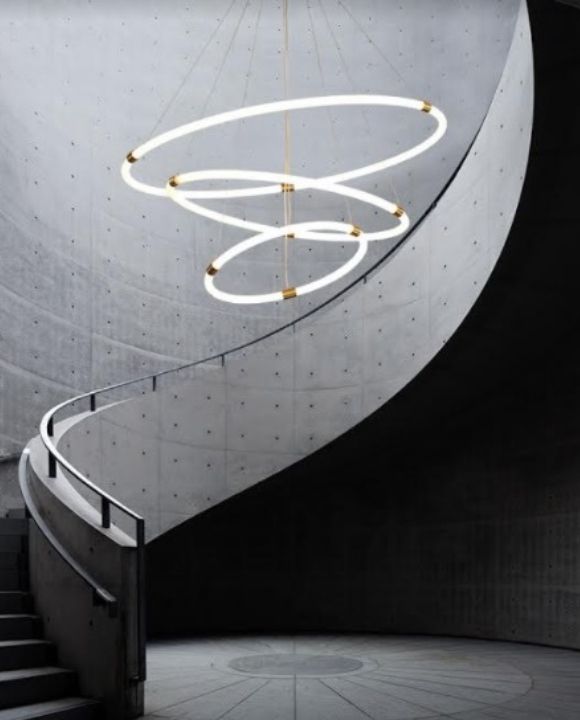 Arken White and Gold 3 Rings LED Pendant Light | Urban Series – TONG ...