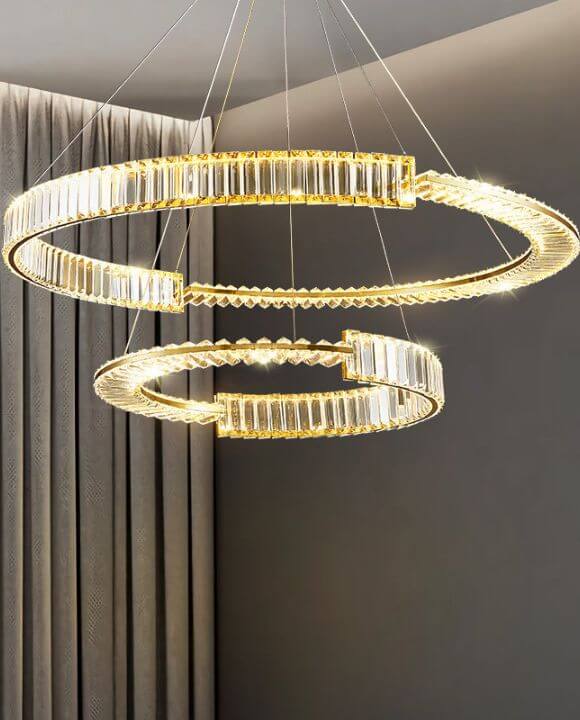 Lowell 2 - Rings Gold Crystal Pendant Light | Luxury Series – TONG GING ...